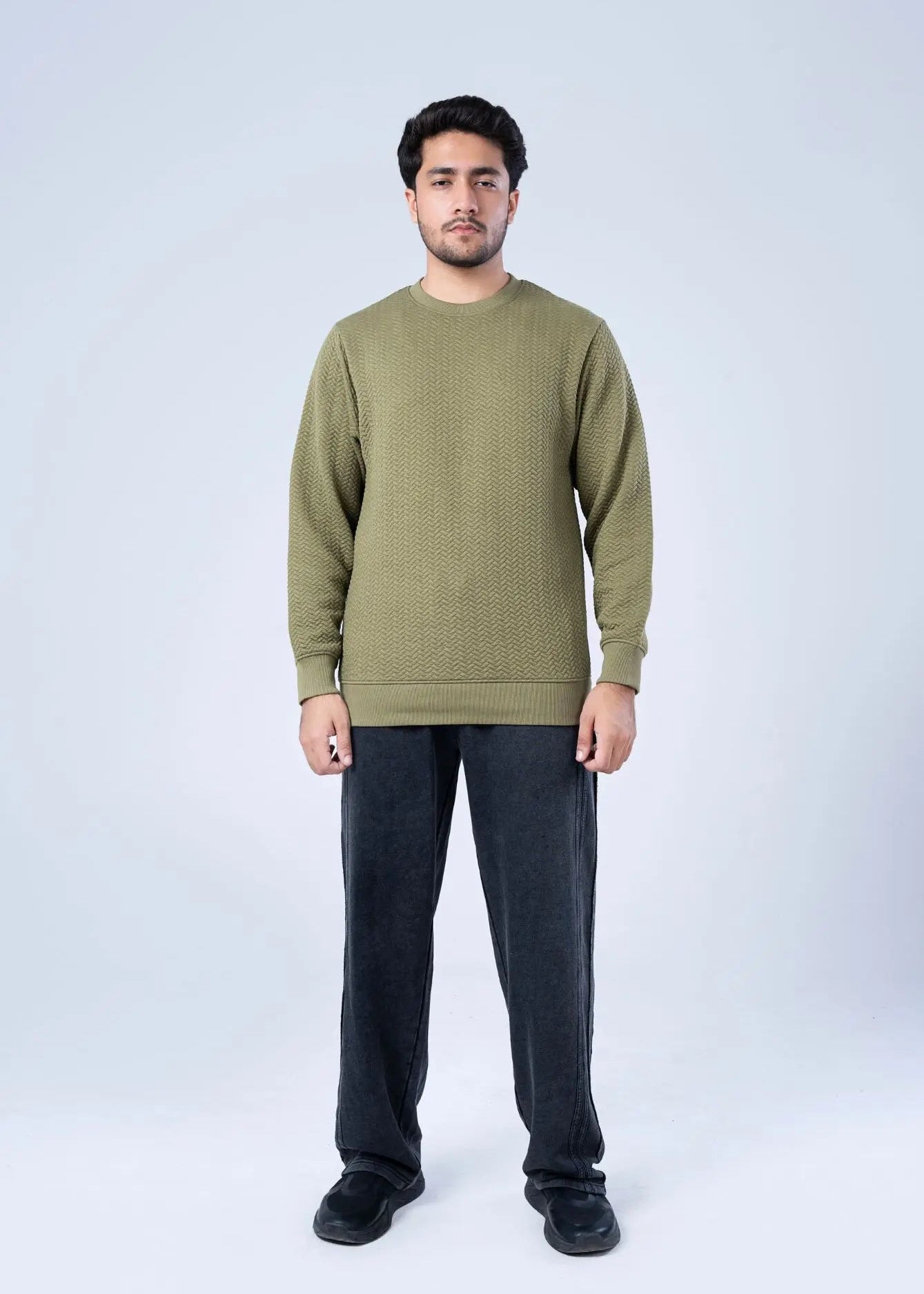 SWEATSHIRT OLIVE - GTS-B4281 – Chenone Official